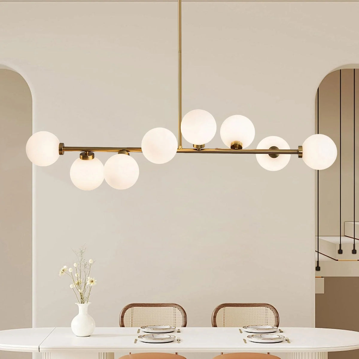 Luna Globe Glass Linear Chandelier — Feyran